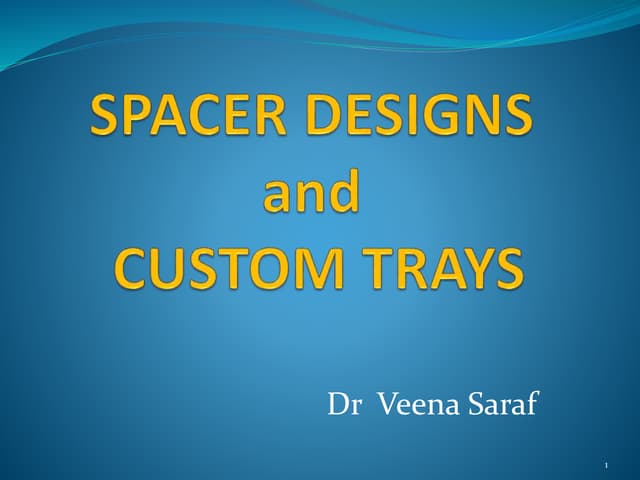 special tray in complete denture | PPTX