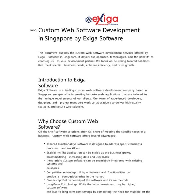 Custom Web Software Development in Singapore by Exiga Software.pptx
