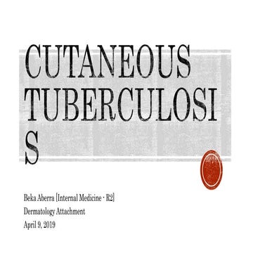 Cutaneous tuberculosis | PPTX