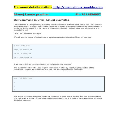 Cut Command In Unix Pdf 9082
