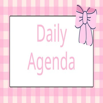 Cute Daily Agenda Classroom Slides Presentation in Pink Illustrative ...
