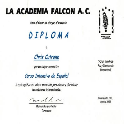 Intensive Spanish Language Course Diploma | PDF