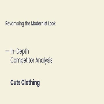 Competitor Analysis > Cuts Clothing | PDF