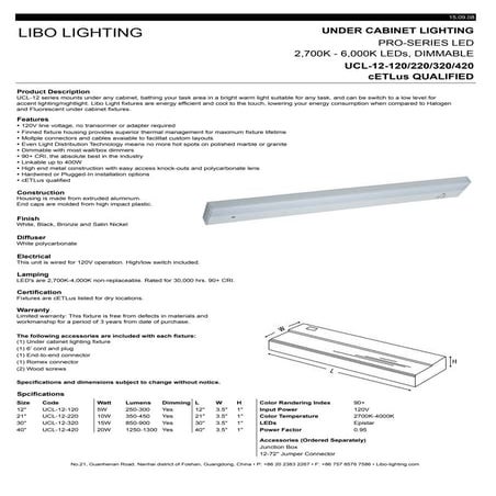 Cut sheet ucl 12 | PDF