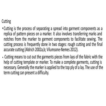 cutting method and machine details in apparel lab | PDF