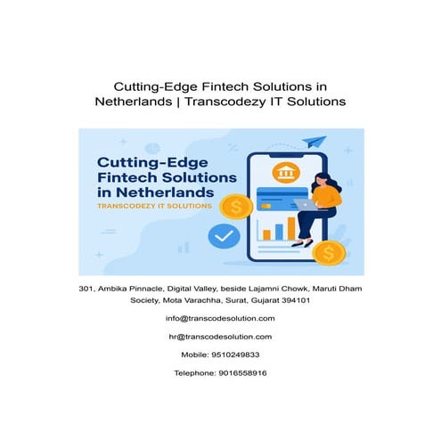 Cutting-Edge Fintech Solutions in Netherlands _ Transcodezy IT Solutions | PDF