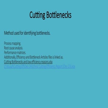 Cutting Low Efficiency PPT.pptx By Cutting Department | PPTX