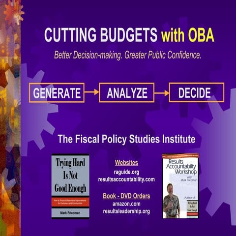 Cutting budgets with outcomes based accountability | PPT