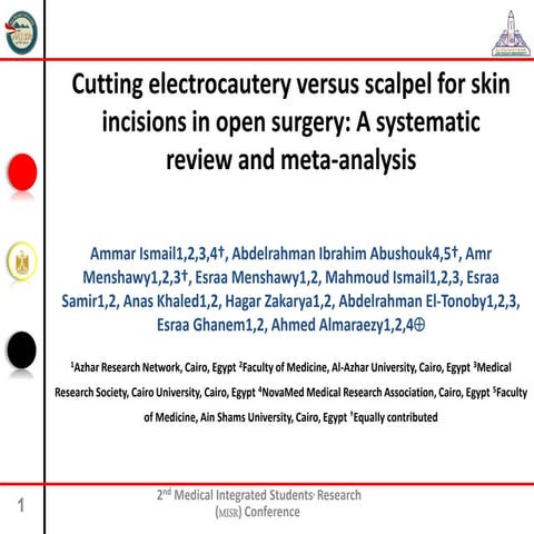 Cutting diathermy and ordinary scalpel for skin incision in open ...