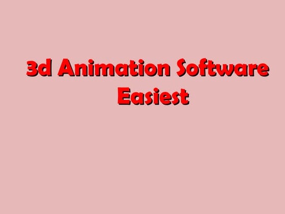 3d video game animation software | PPT