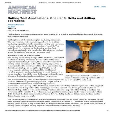 Cutting tool applications, chapter 8 drills and drilling operations | PDF | Woodworking | Arts ...
