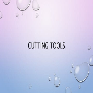 Cutting tools | PPT