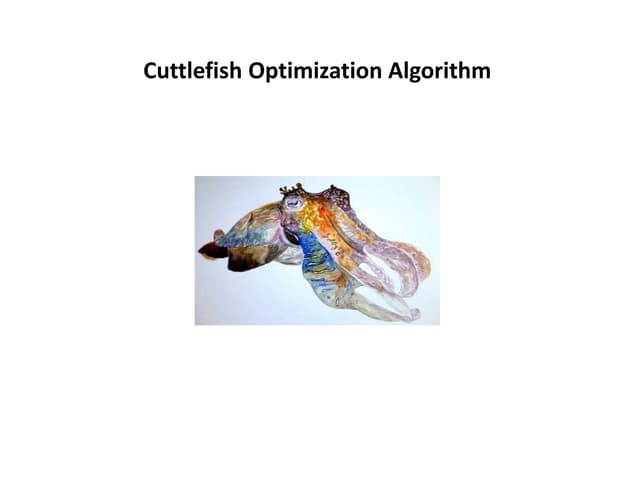 Cuttlefish optimization algorithm 1 CFA ppt lecture slide | PPT Cuttlefish optimization algorithm 1 CFA ppt lecture slide | PPT