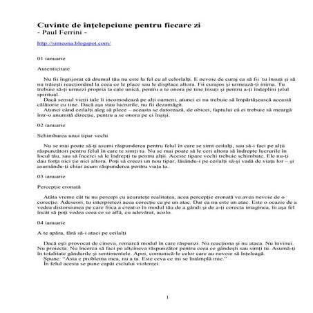 Cuvinte de intelepciune pentru fiecare zi paul ferrini | PDF