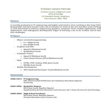 CV Pedro Montano Mendez | PDF