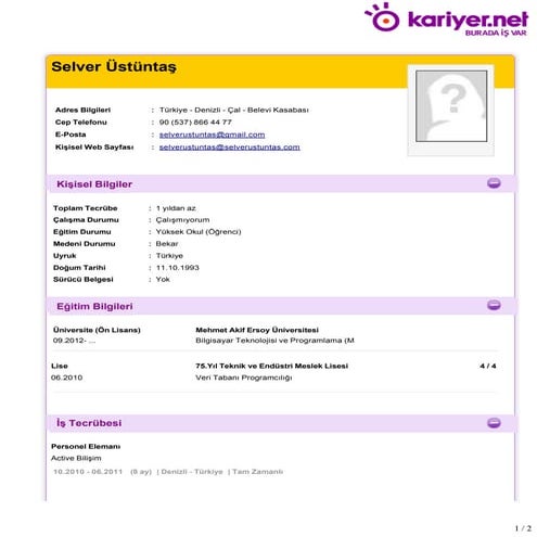 Cv emre atmaca | PDF