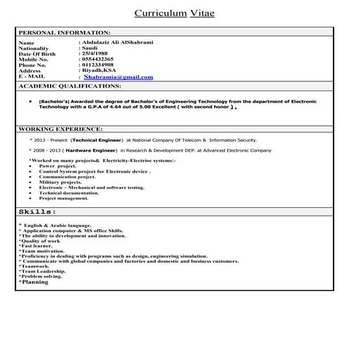 ALI dubai CV post | DOC