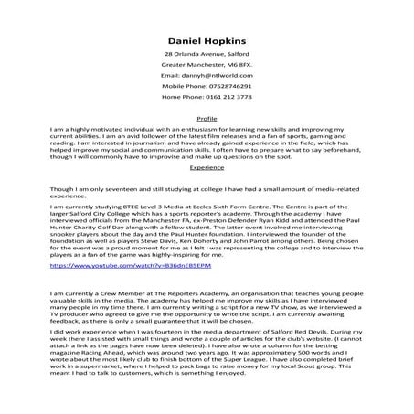 Joe Schwab CV | DOCX