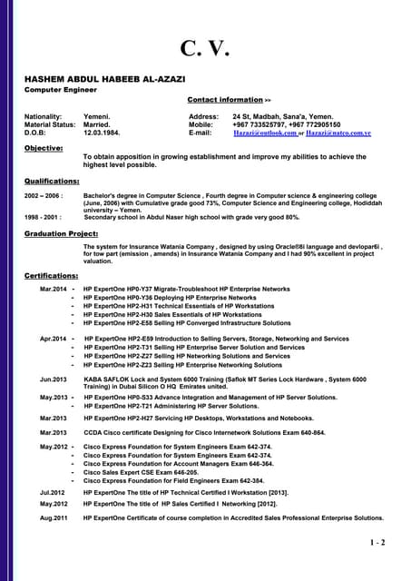 Umair A Siddiqui Resume CCNA | PDF