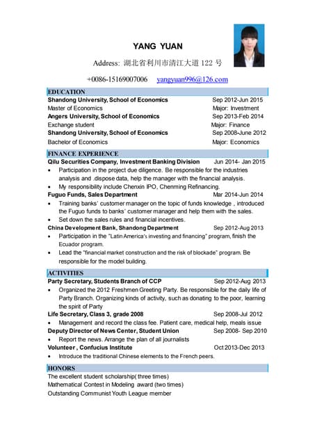 Teddy's English resume | PDF