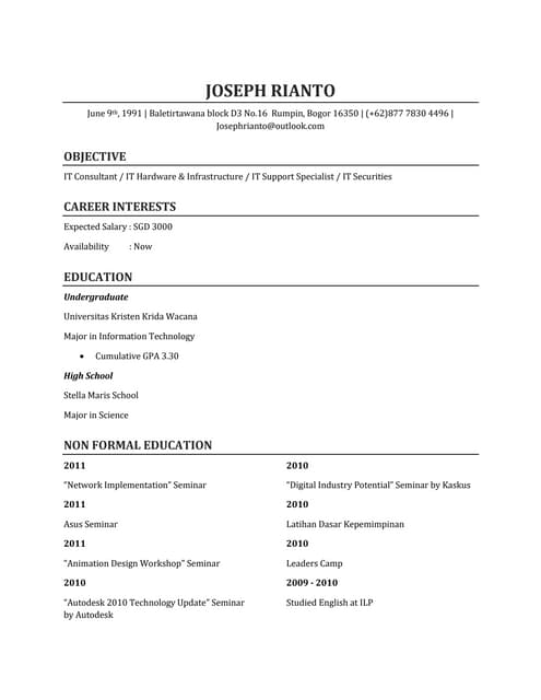 Ari cv englanniksi | PDF | Education