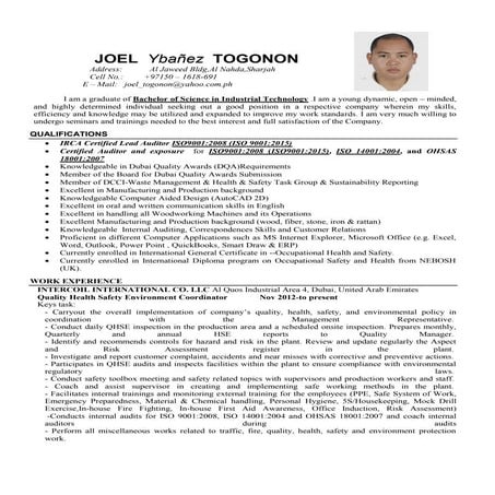 Cv.joel togs ohs 31.5 | PDF
