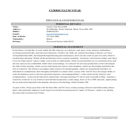Free cv-template | DOCX