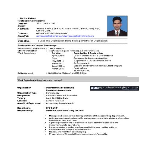 Usman Iqbal Cv | PDF