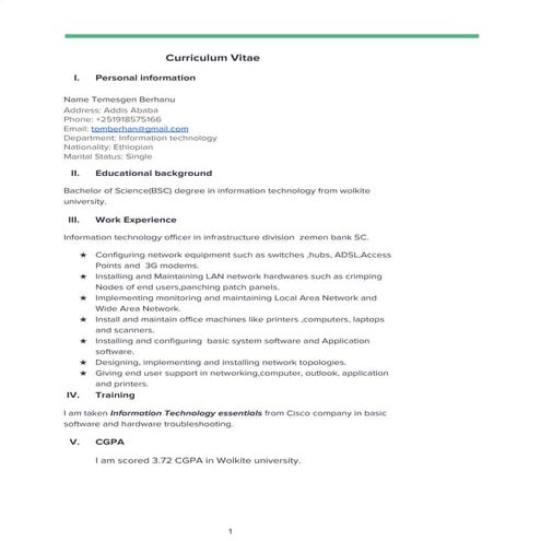 Marwa_s Curriculum Vitae CV | DOCX