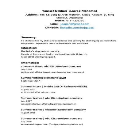 CV fresh graduate | DOCX