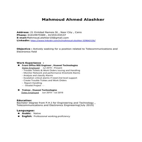 Ahmed maher cv | PDF