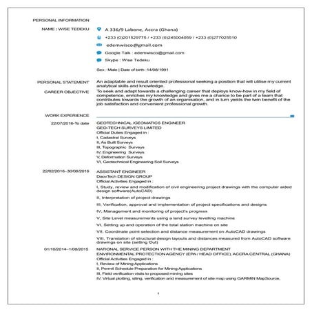 Chris Curriculum Vitae 2015 | PDF