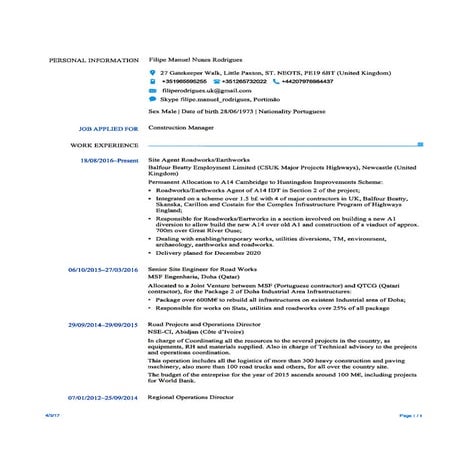 CvC Resume | PDF