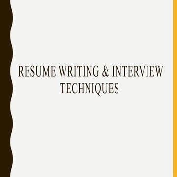 The art of creating a well structured CV. | PPT