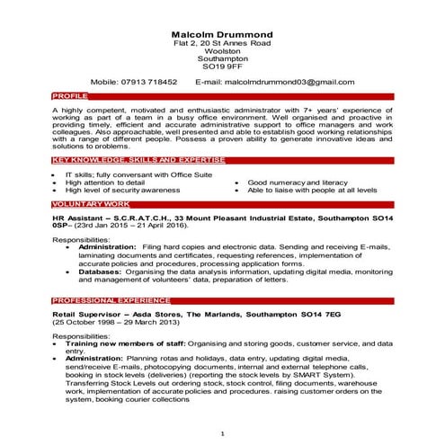 Cv administrator | DOCX