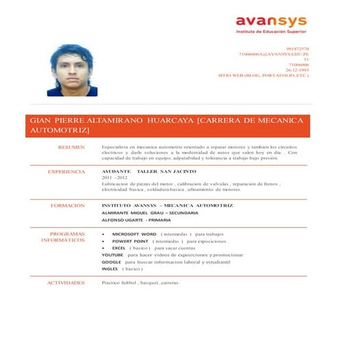 Cv altamirano | DOCX