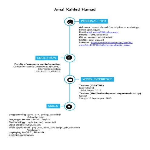 Cv amal khaled-fci-cu | DOCX | Programming Languages | Computing