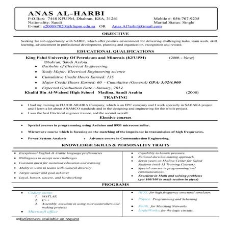 Cv Anas Al-harbi | DOCX