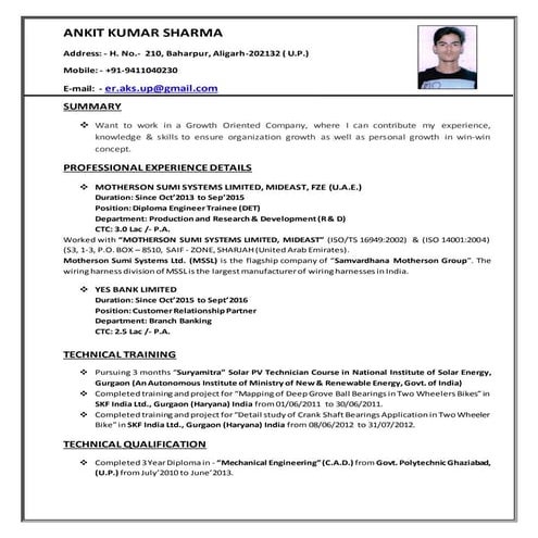 Cv ankit kumar sharma | DOCX
