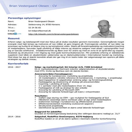 Mini CV for Michael Gosden - DK version | PPTX