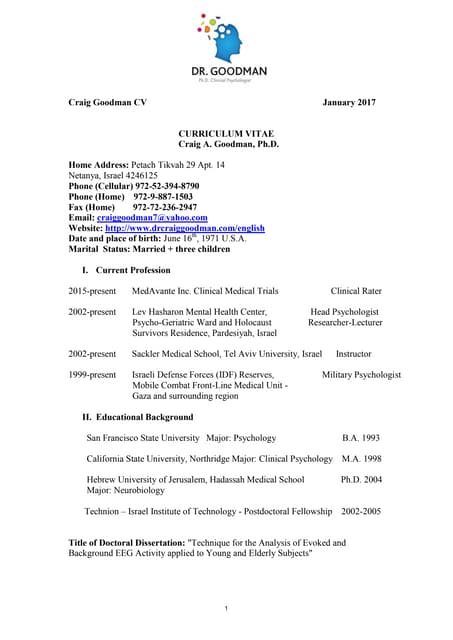 Mark Dowling - Curriculum Vitae January 2017 | DOCX | Business ...