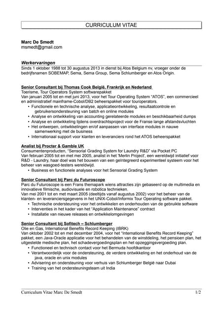 Curriculum vitae Mark Fransen | PDF