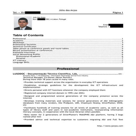 CV in English, Long Form | ODT