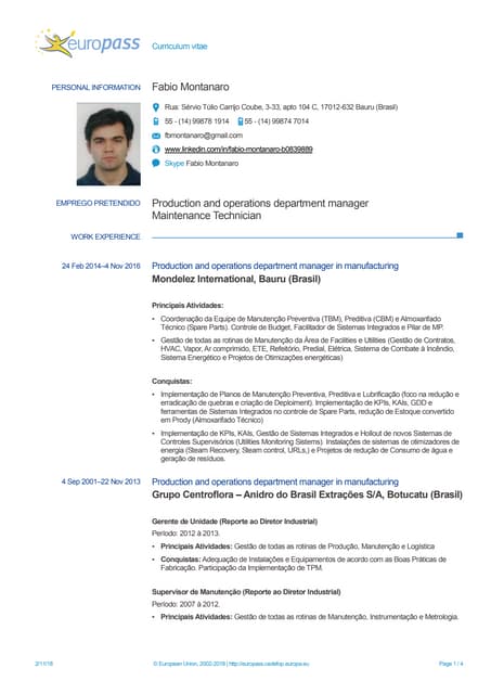 Europass-CV-150202_pt | PDF