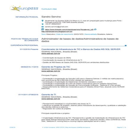 Curriculum Profissional Ti