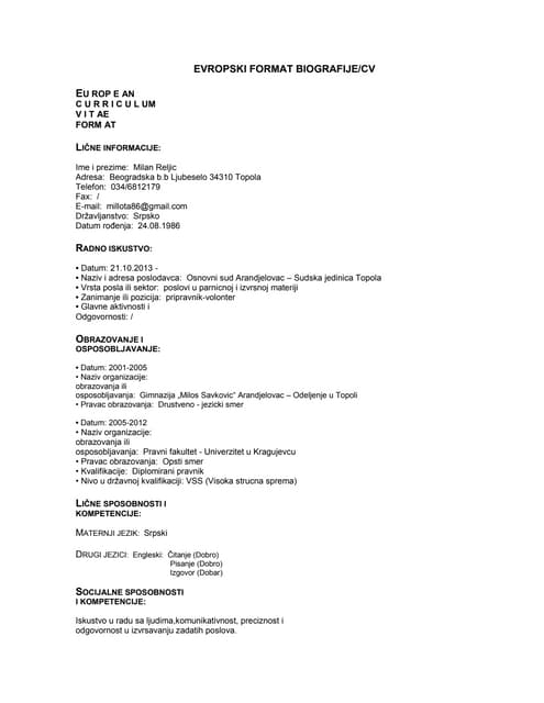 Cv драгана | DOC