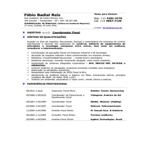 Currículo Bruno Loreno - Versão em Português | DOC