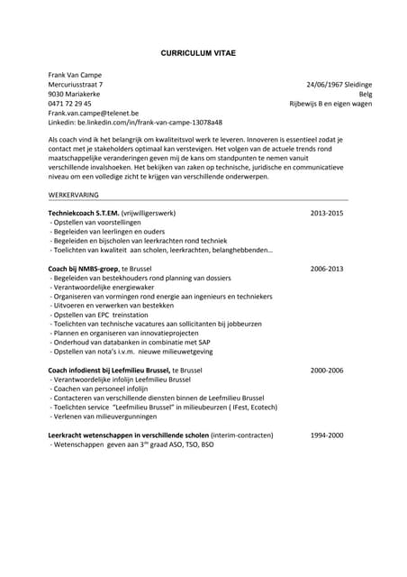 Cv Ellen Pronk 2013 | PDF