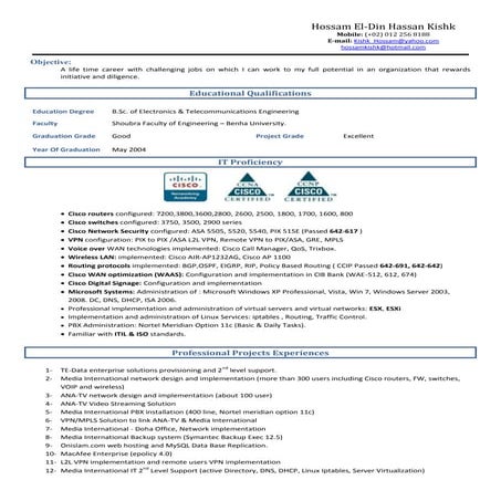 Cv.hossam kishk | PDF