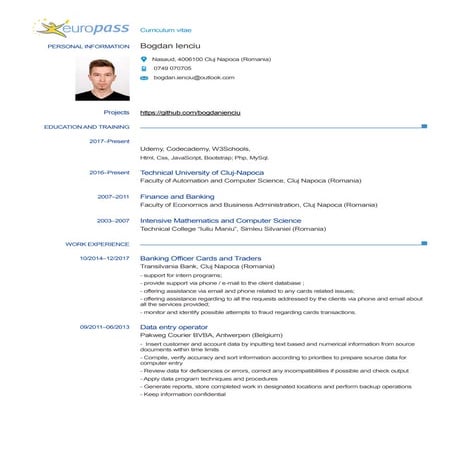 CV - Bogdan Ienciu | PDF